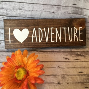 I Love Adventure Wood Sign, Travel Decor, RV Decor, Camper Decor - Etsy