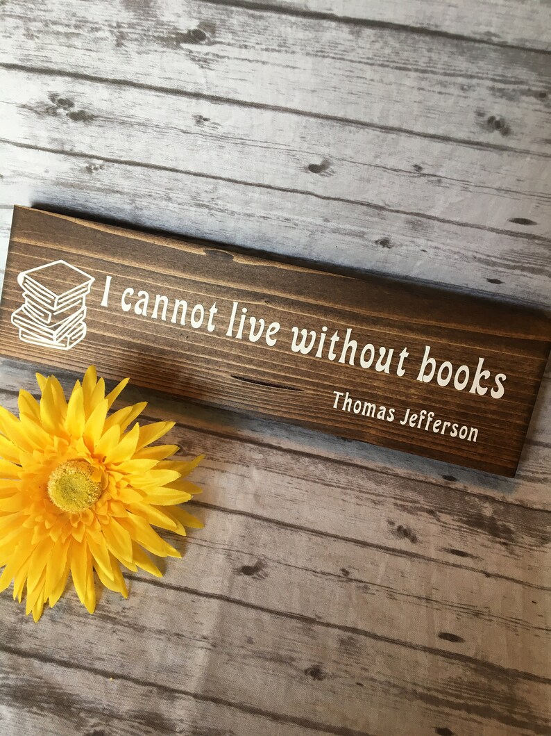 I Cannot Live Without Books Wood Sign Library Decor Gift for - Etsy
