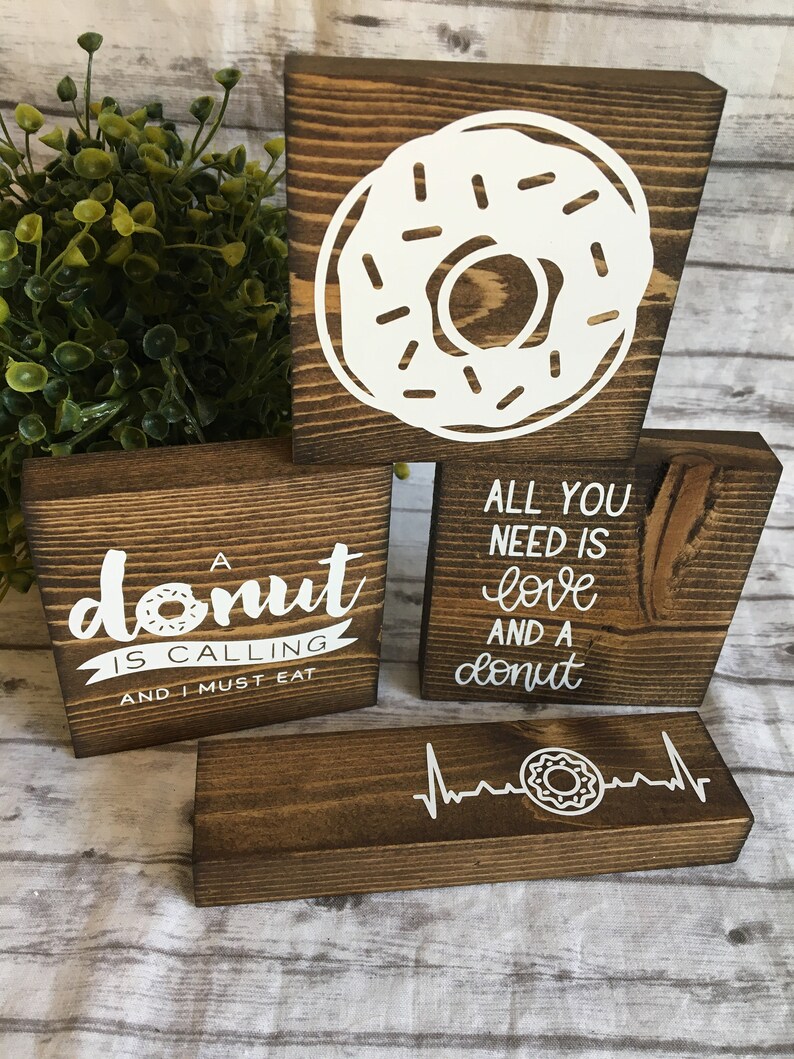 Donut Mini Signs, Tiered Tray Decor, Donut Decor, Kitchen Decor - Etsy