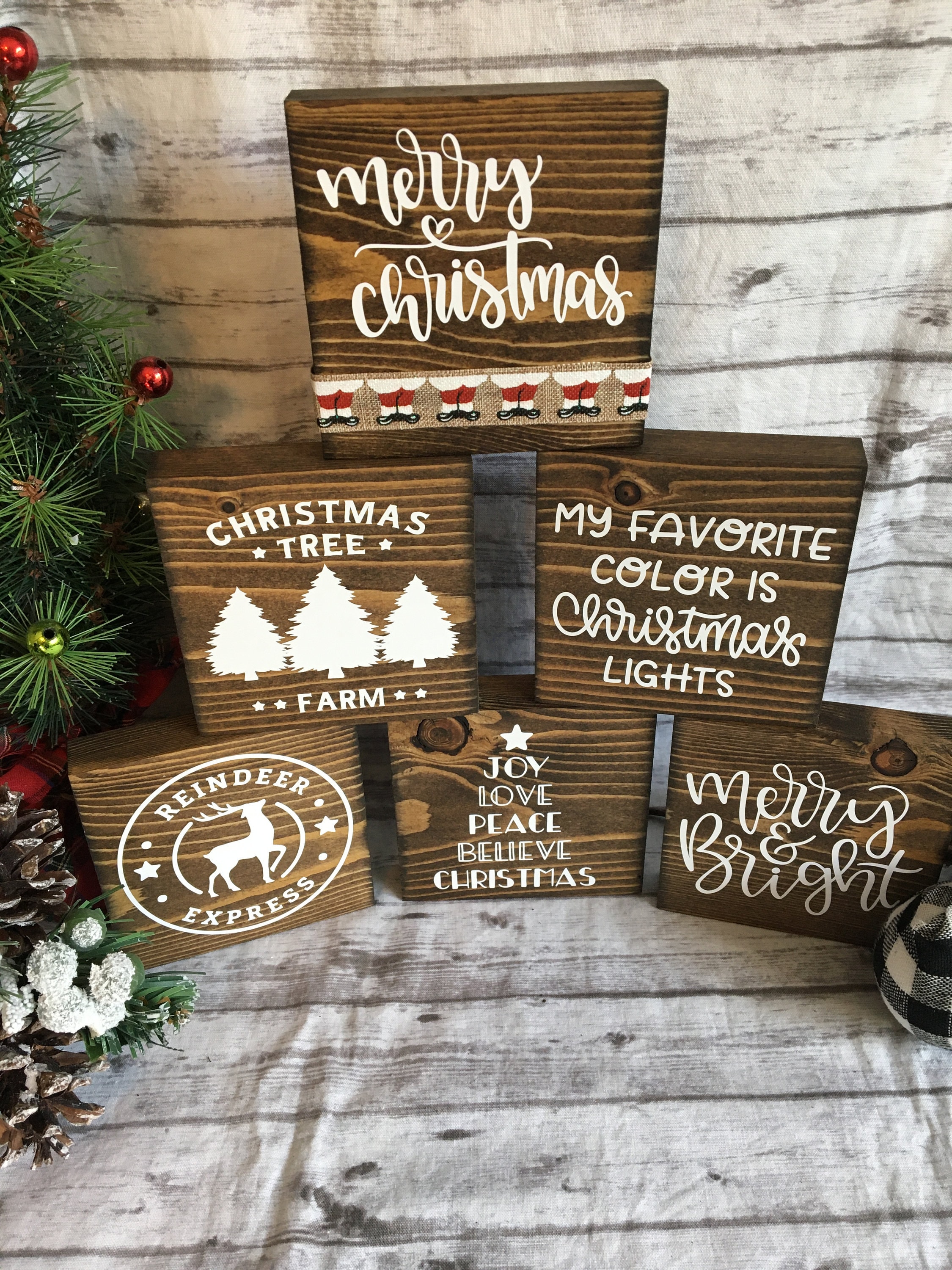 Christmas Mini Signs Tiered Tray Decor Christmas Decor - Etsy