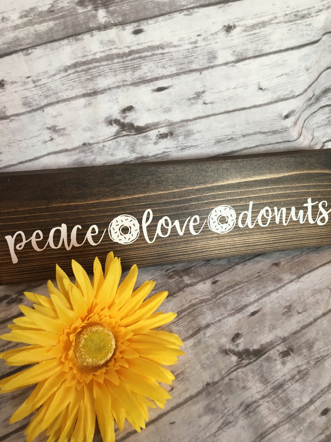 Peace Love Donuts Wood Sign, Donut Sign, Kitchen Decor, Dining Room ...