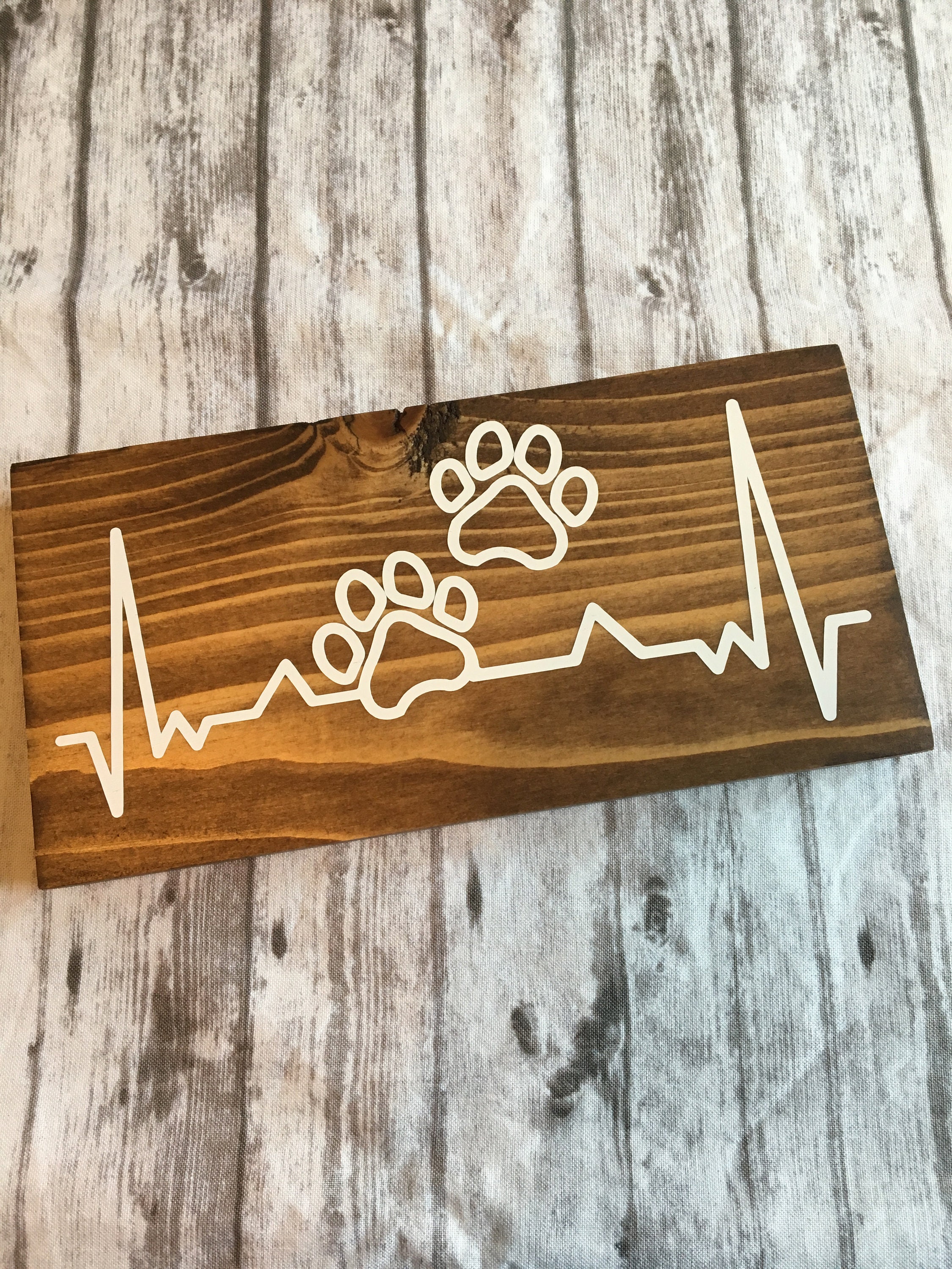 Dog Lovers Sign, Dog Heartbeat Sign, Dog Decor, Home Decor - Etsy