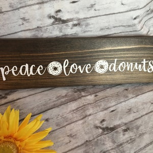 Peace Love Donuts Wood Sign, Donut Sign, Kitchen Decor, Dining Room ...
