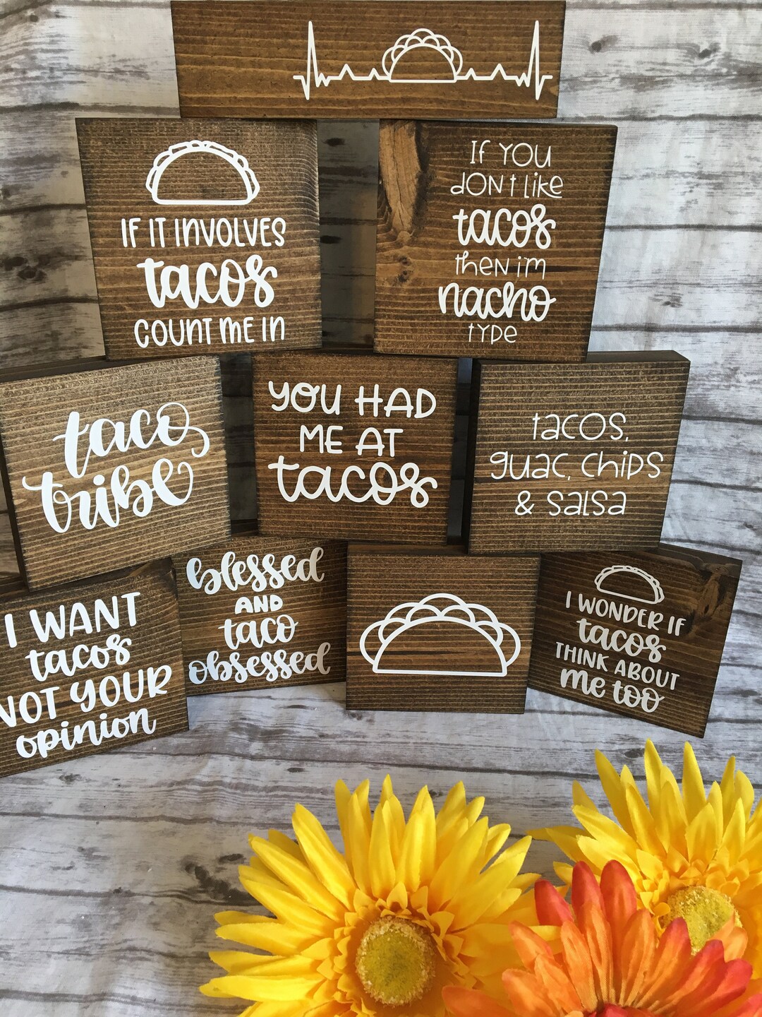 MINI SIGNS - Taco Mini Signs, Tiered Tray Decor, Taco Decor, Kitchen ...