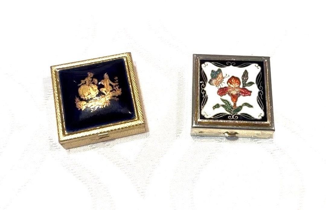 Limoges & Cloissonne Style Pill Boxes - Etsy