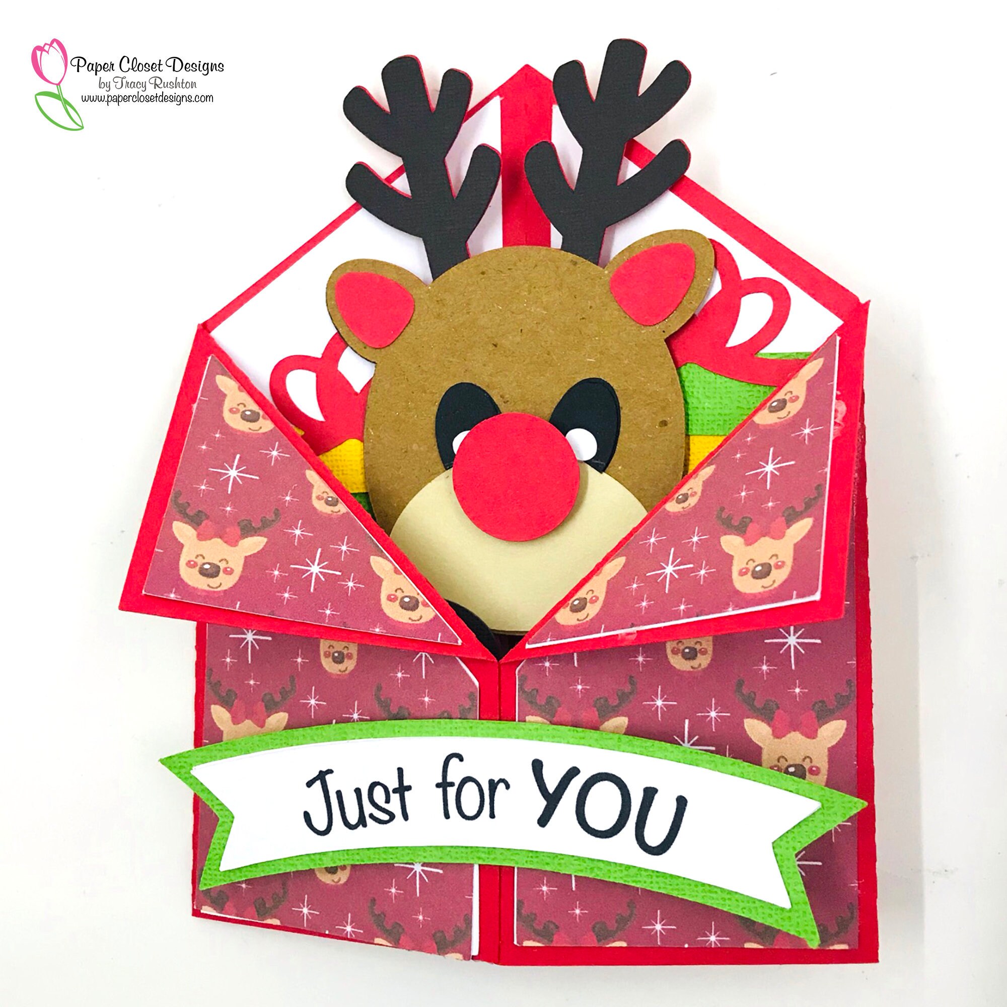 Christmas Reindeer Tuxedo Box Card SVG Template (digital Download) - Etsy