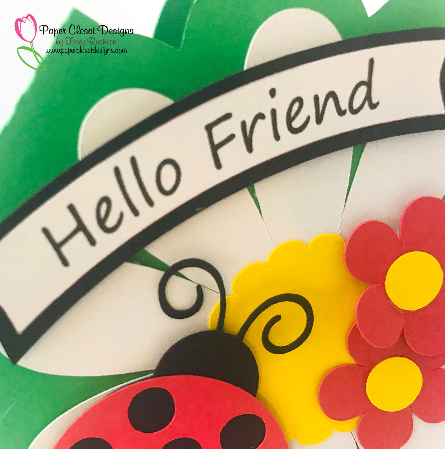 Ladybug Card SVG, 3D Floral Spring Card Template (digital Download ...