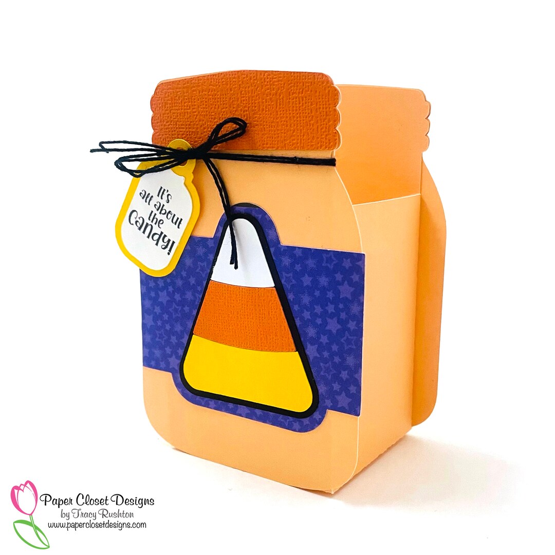 Candy Corn Halloween Mason Jar SVG, 3D SVG, 3D Box, Cricut Paper Cut ...