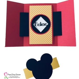 Mouse Ears Shutter Card SVG, Cricut SVG, Silhouette SVG, Card Template ...