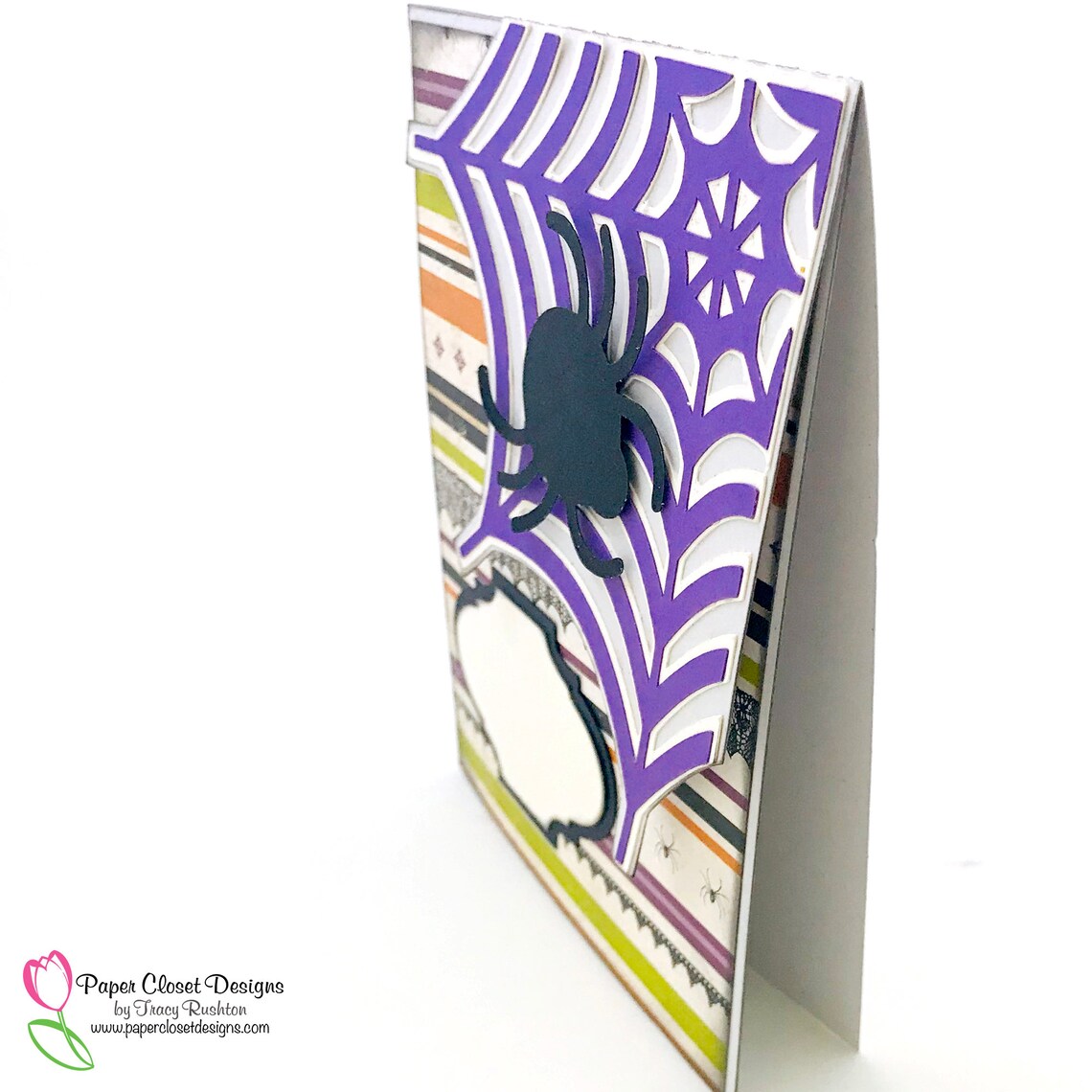 Spiderweb Double Fold Halloween Card SVG for Cricut and | Etsy