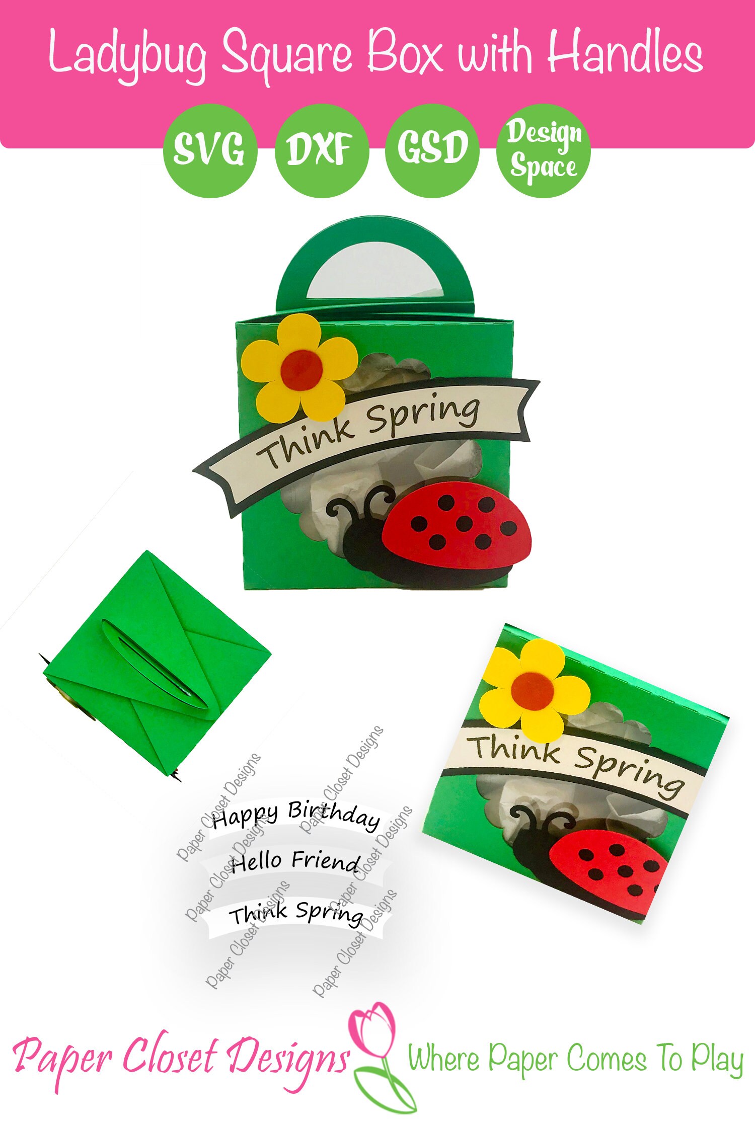 Ladybug Box With Handles SVG Box Cricut Silhouette GSD DXF - Etsy