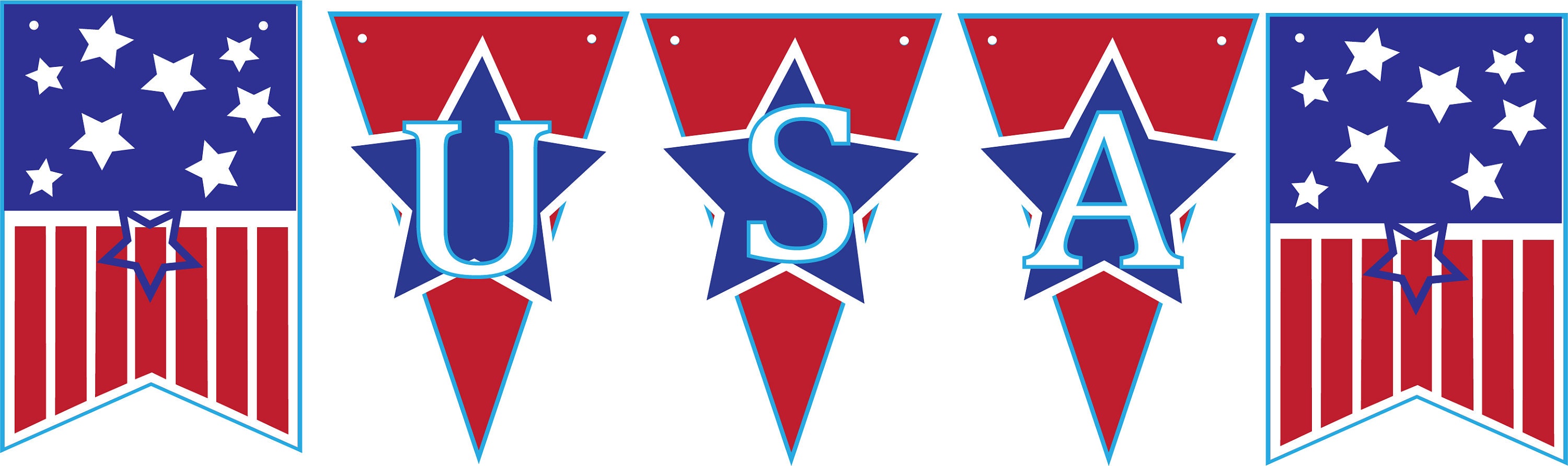 USA Patriotic Banner SVG files Cricut File Silhouette | Etsy