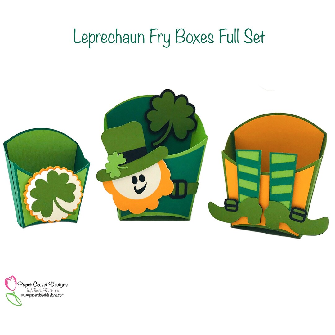 Leprechaun Fry Boxes SVG Files, St. Patrick's Day Bundle, 3D SVG - Etsy