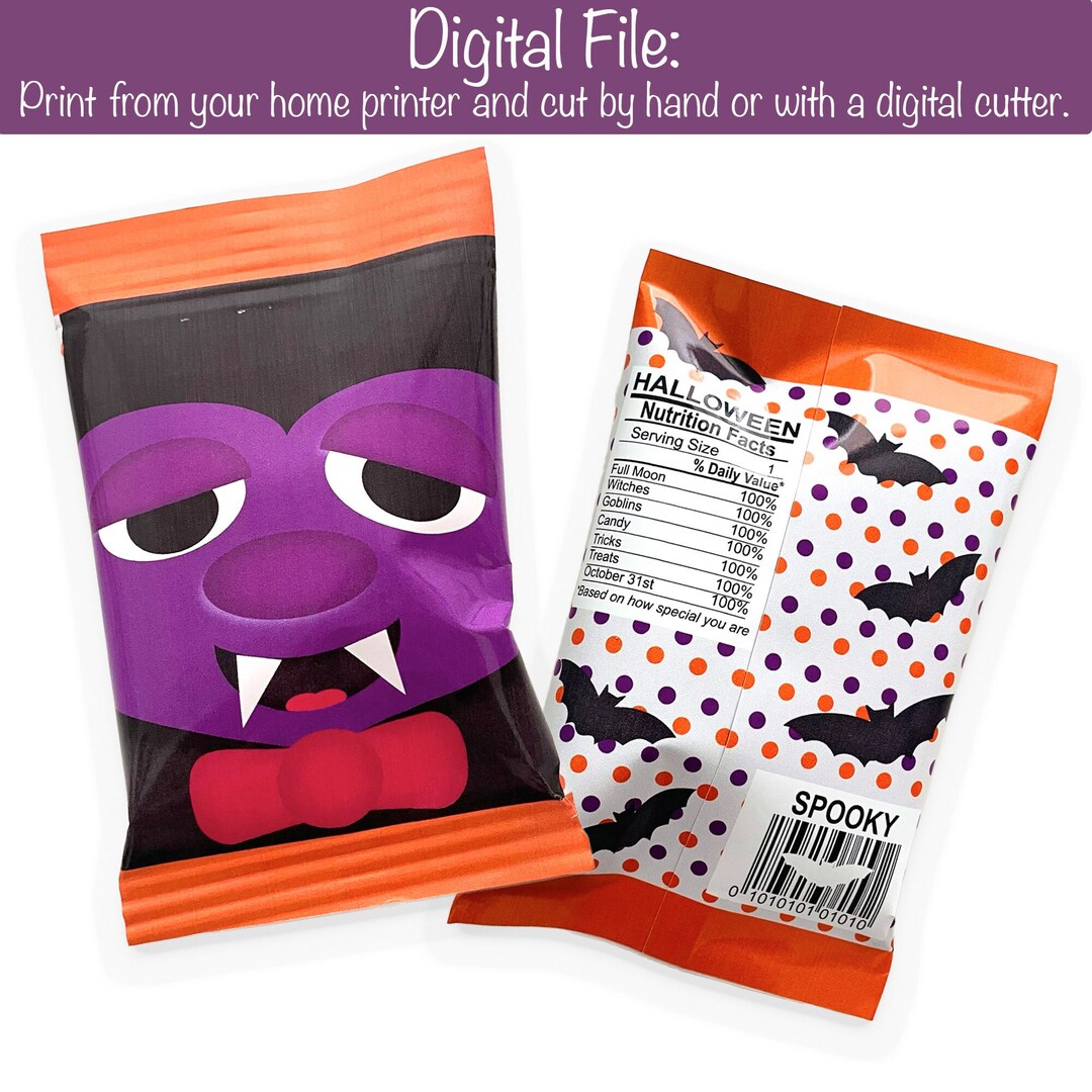 Printable Halloween Vampire Dracula Chip Bags, Print Then Cut SVG - Etsy
