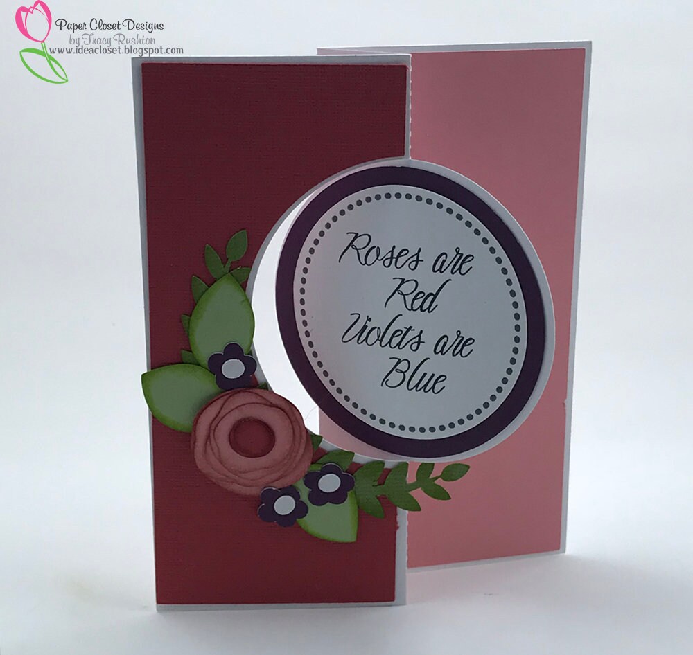 A2 Circle Flip Card with Layered Roses SVG Cricut SVG | Etsy