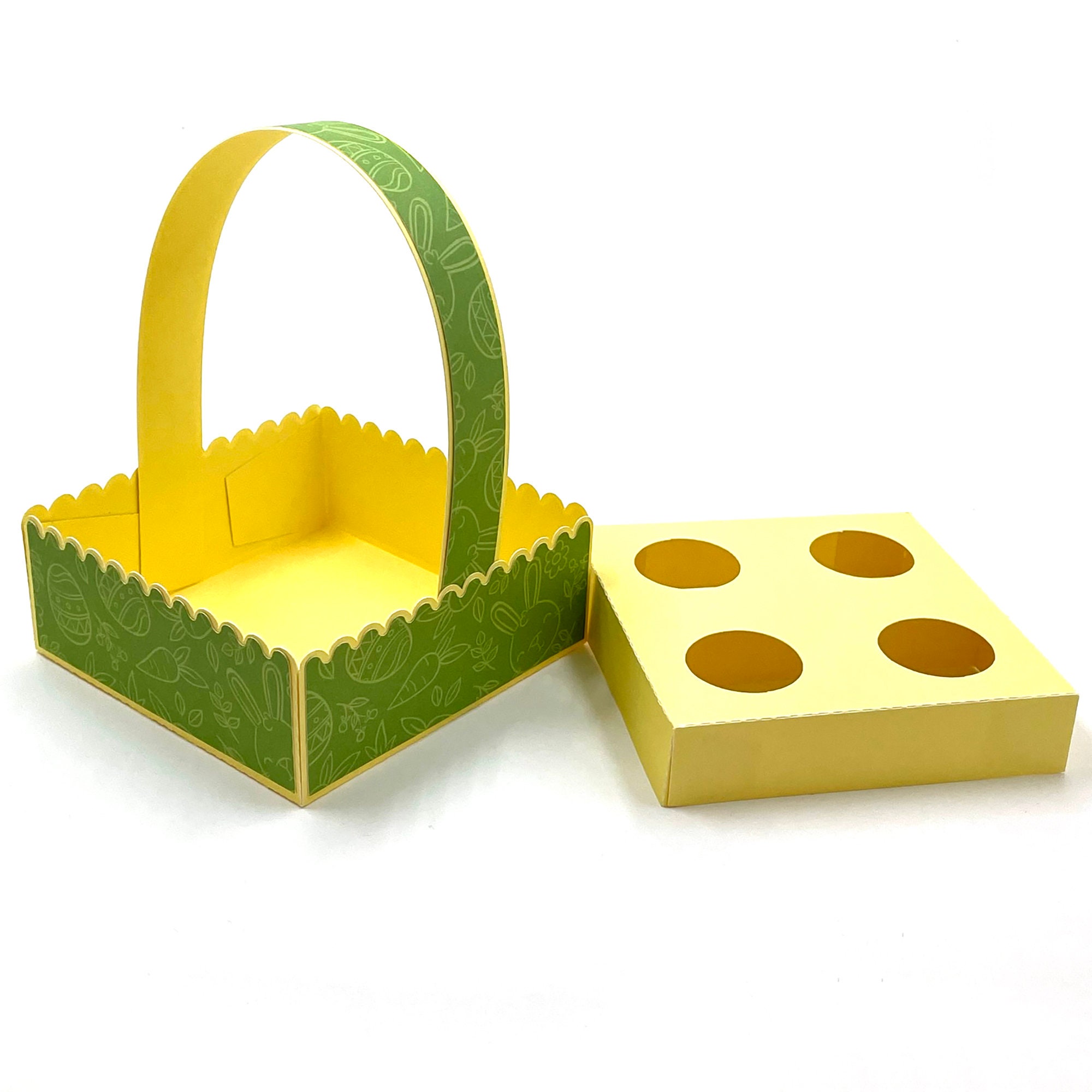 Easter Egg Basket 4 Pack 3D SVG - Etsy