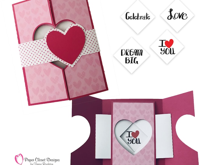 Heart Shutter Card SVG, Cricut SVG, Silhouette SVG, Card Template - Etsy