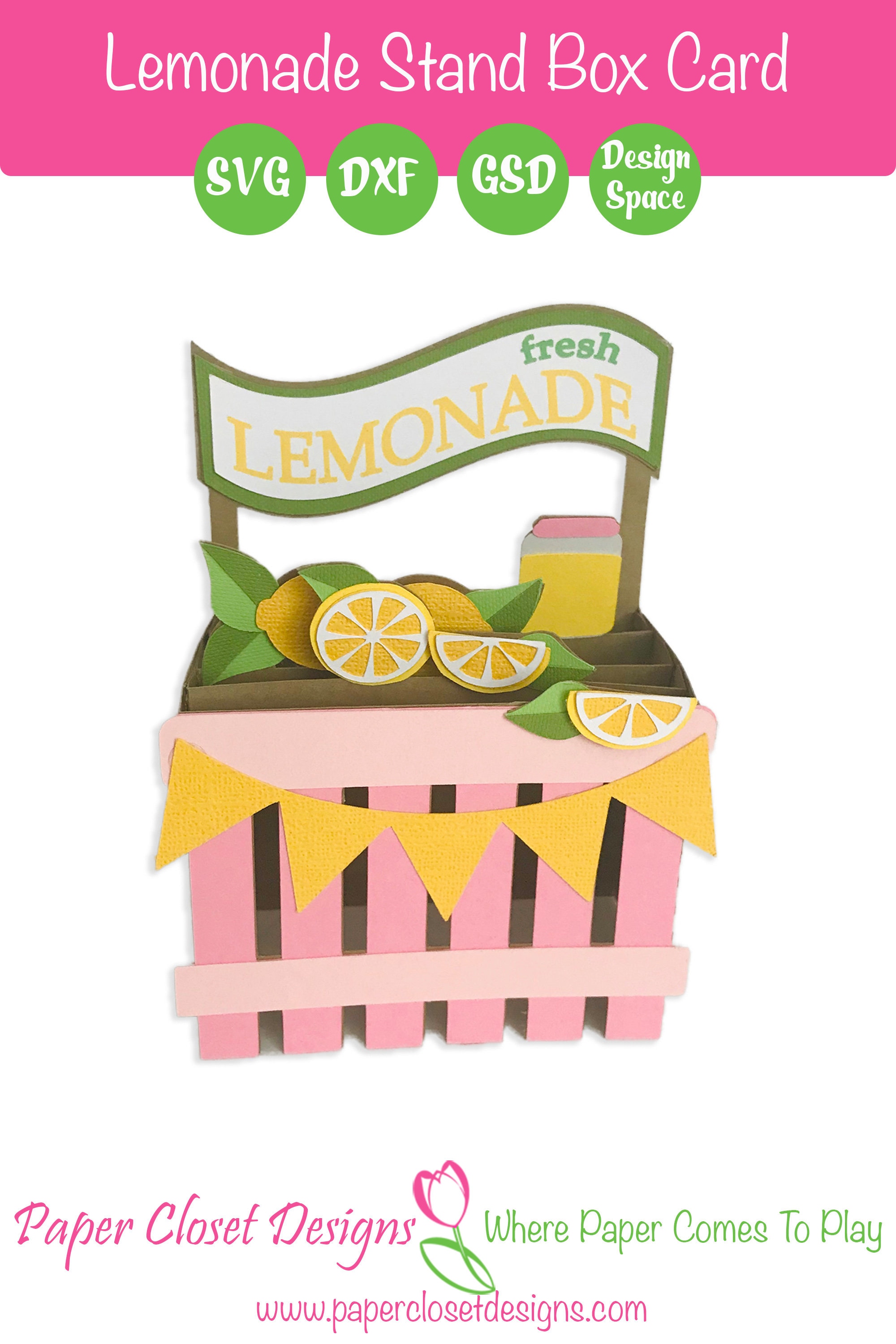Box Card Lemonade Stand | SVG | Cricut | Silhouette | Dxf | Gsd ...