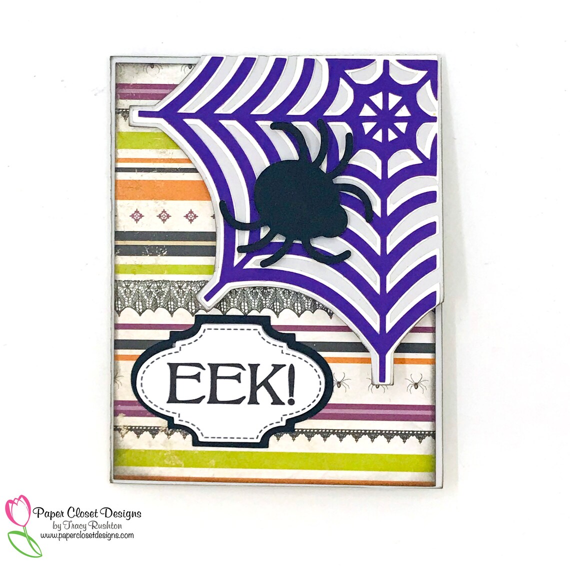 Spiderweb Double Fold Halloween Card SVG for Cricut and | Etsy