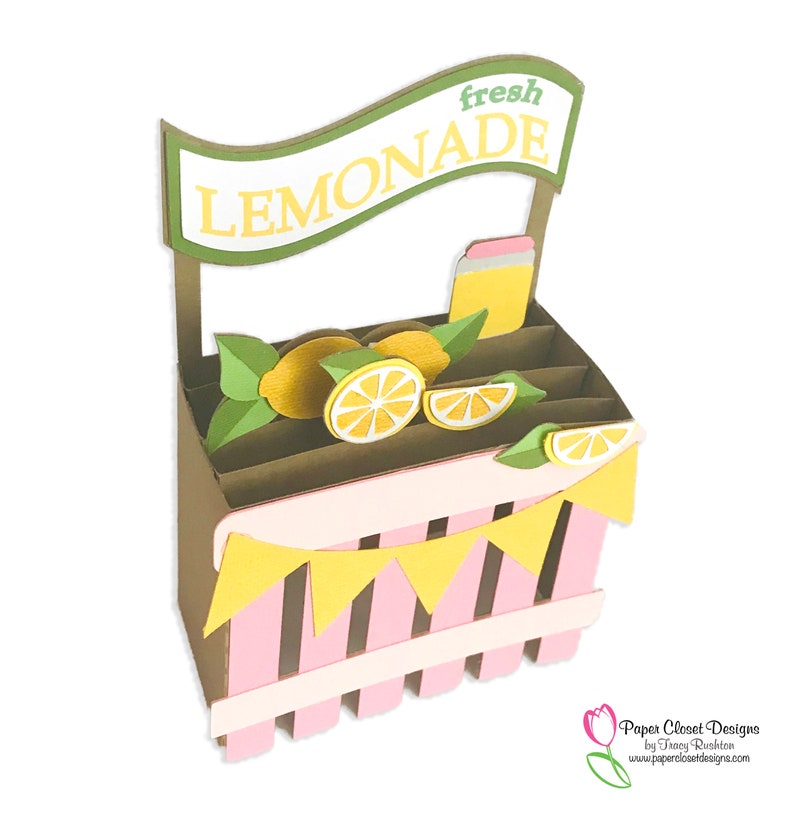 Box Card Lemonade Stand Svg Cricut Silhouette Dxf Etsy