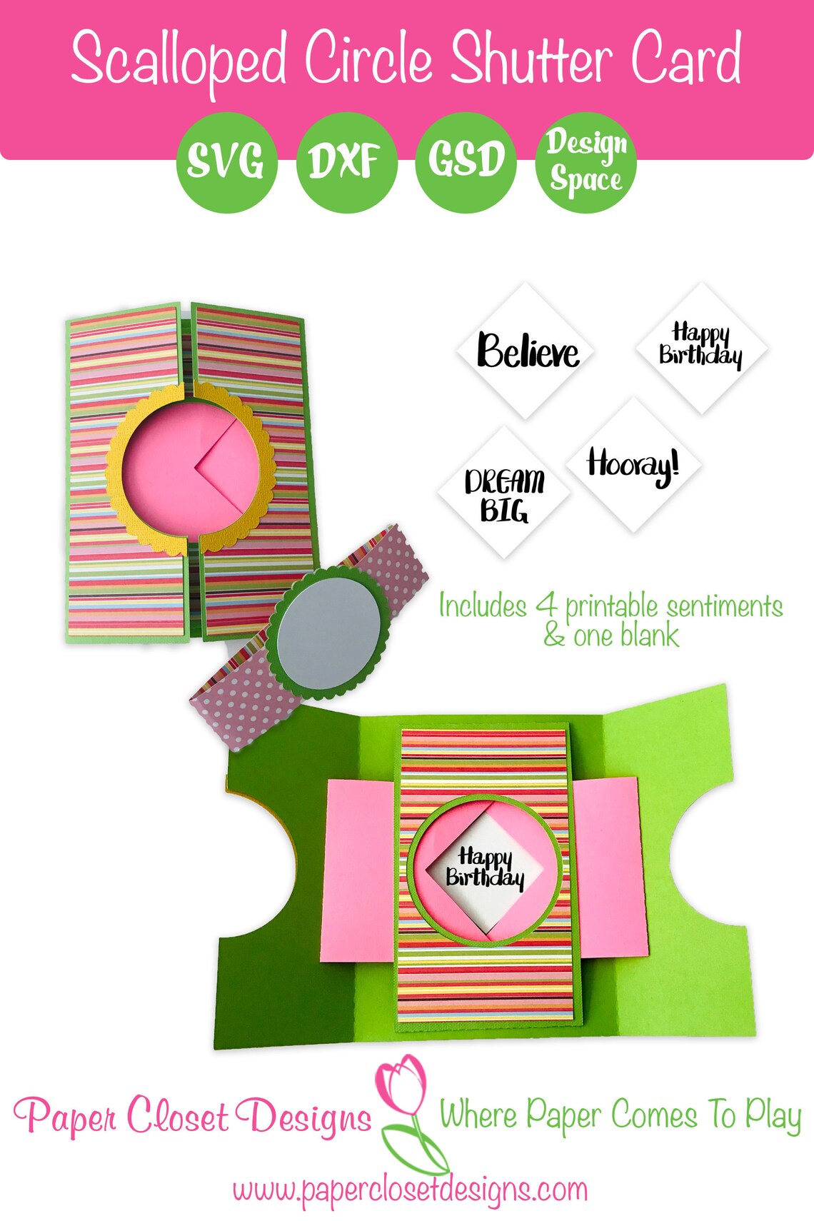 Scalloped Circle Shutter Card SVG Cricut SVG Silhouette SVG - Etsy