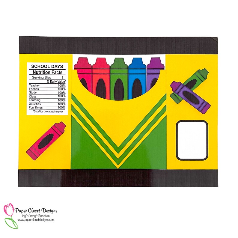 Printable Crayon Box School Chip Bags, Print Then Cut SVG, Teacher ...