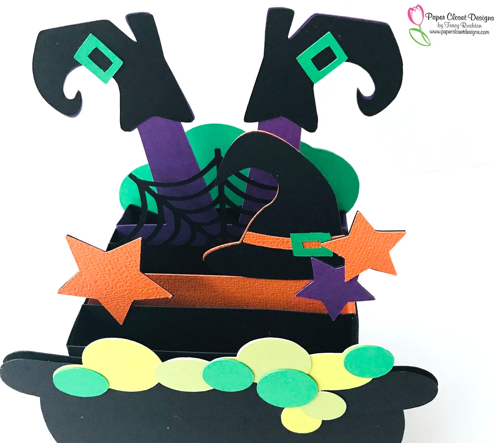 Witches Calderon Box Card SVG for Cricut and Silhouette, DXF, GSD ...