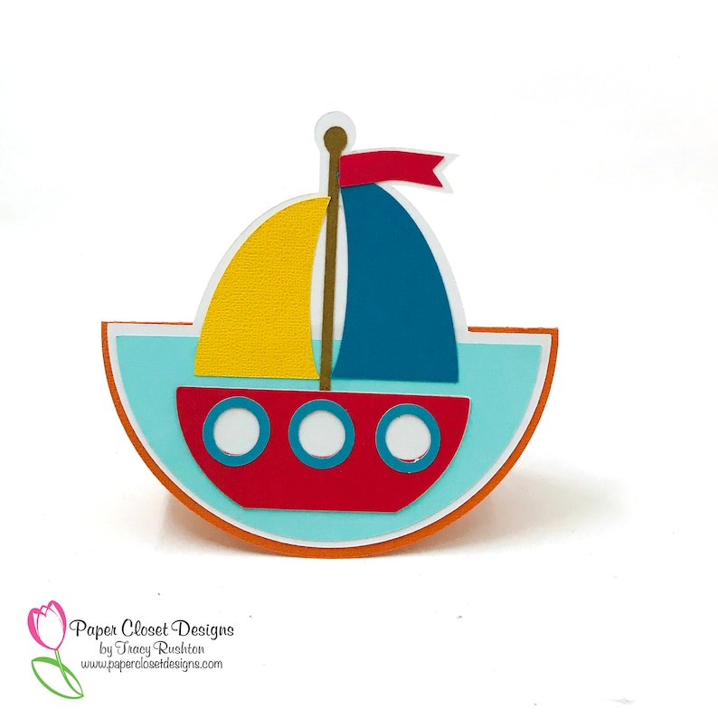 Sail Boat Rocker Card SVG for Cricut and Silhouette DXF and - Etsy