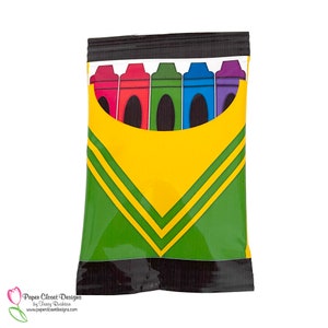 Printable Crayon Box School Chip Bags, Print Then Cut SVG, Teacher ...