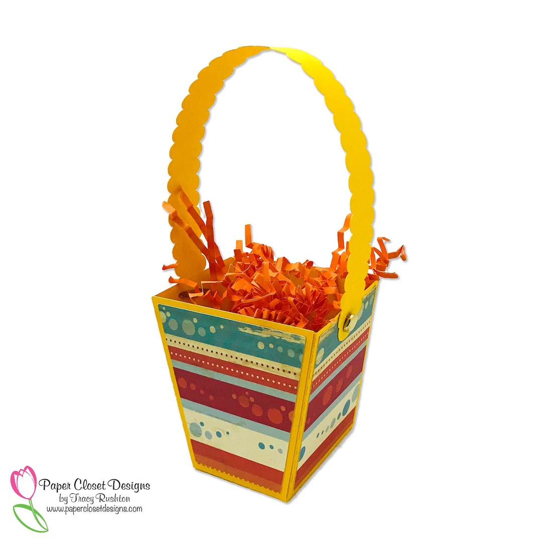 3D SVG Basket With Scalloped Handle, Svg, Cricut, Silhouette Files, Dxf ...