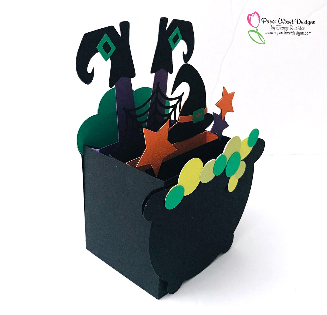 Witches Calderon Box Card SVG for Cricut and Silhouette, DXF, GSD ...