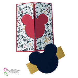 Mouse Ears Shutter Card SVG, Cricut SVG, Silhouette SVG, Card Template ...