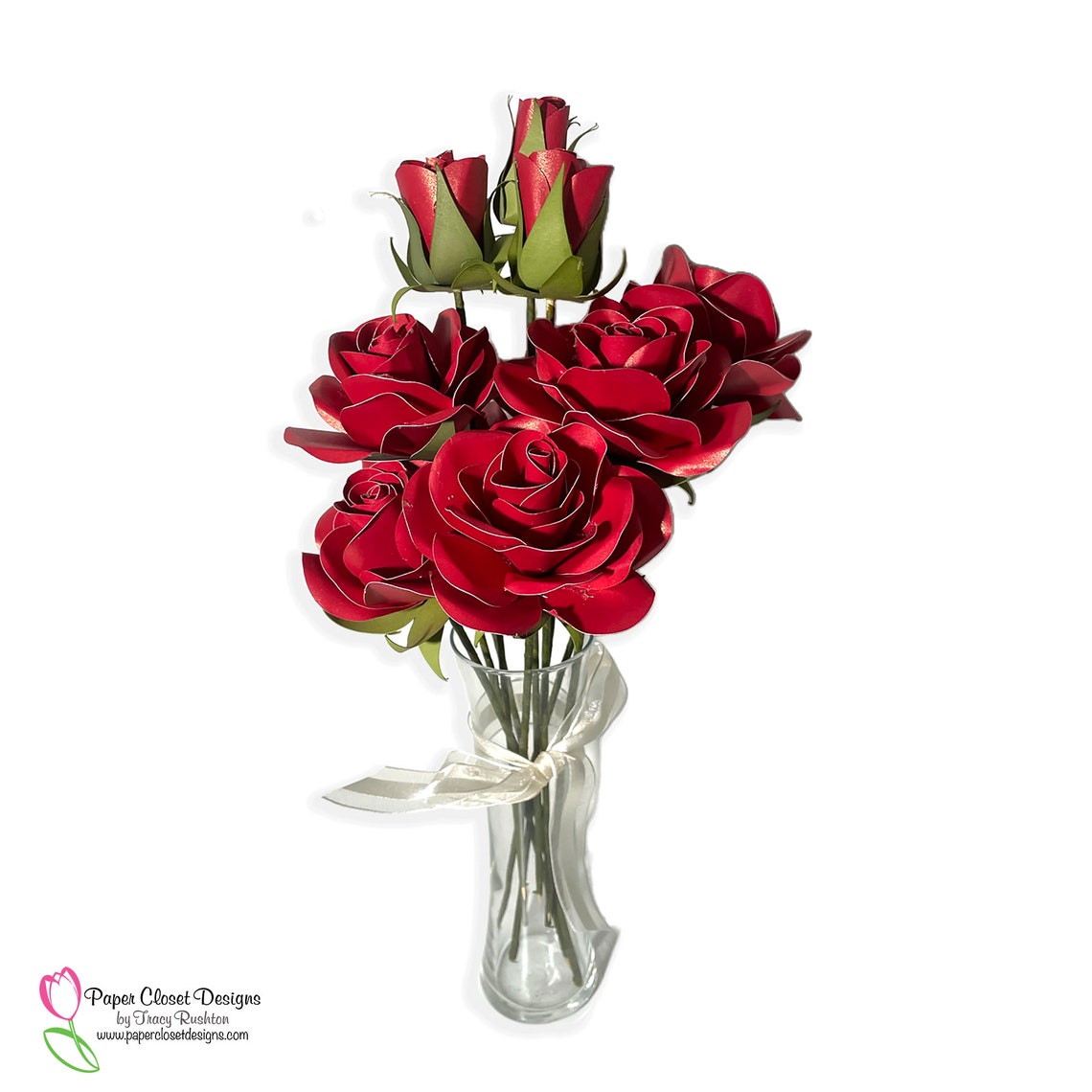 3d Rose and Rosebud SVG Paper Flower Template 3D SVG - Etsy