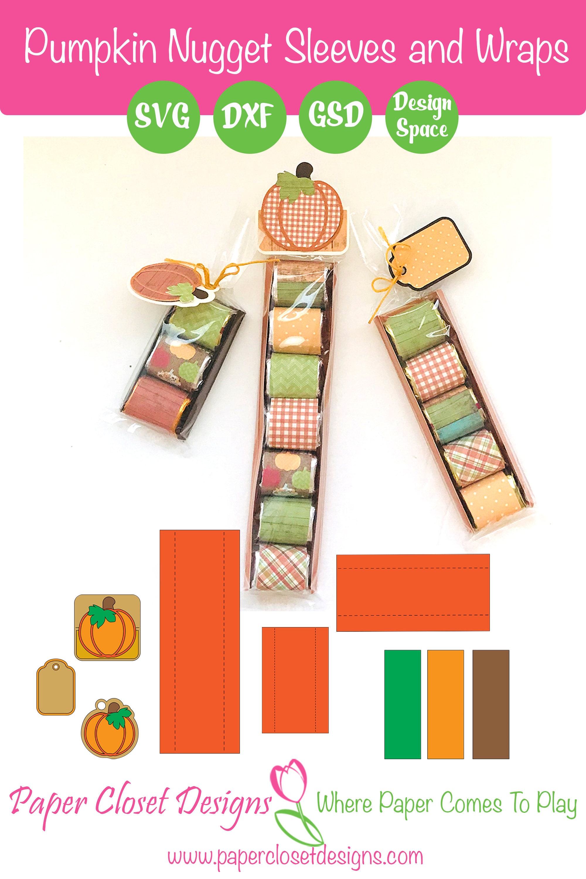 Nugget Sleeves With Pumpkin Tags SVG Cricut 3D Svg_updated - Etsy