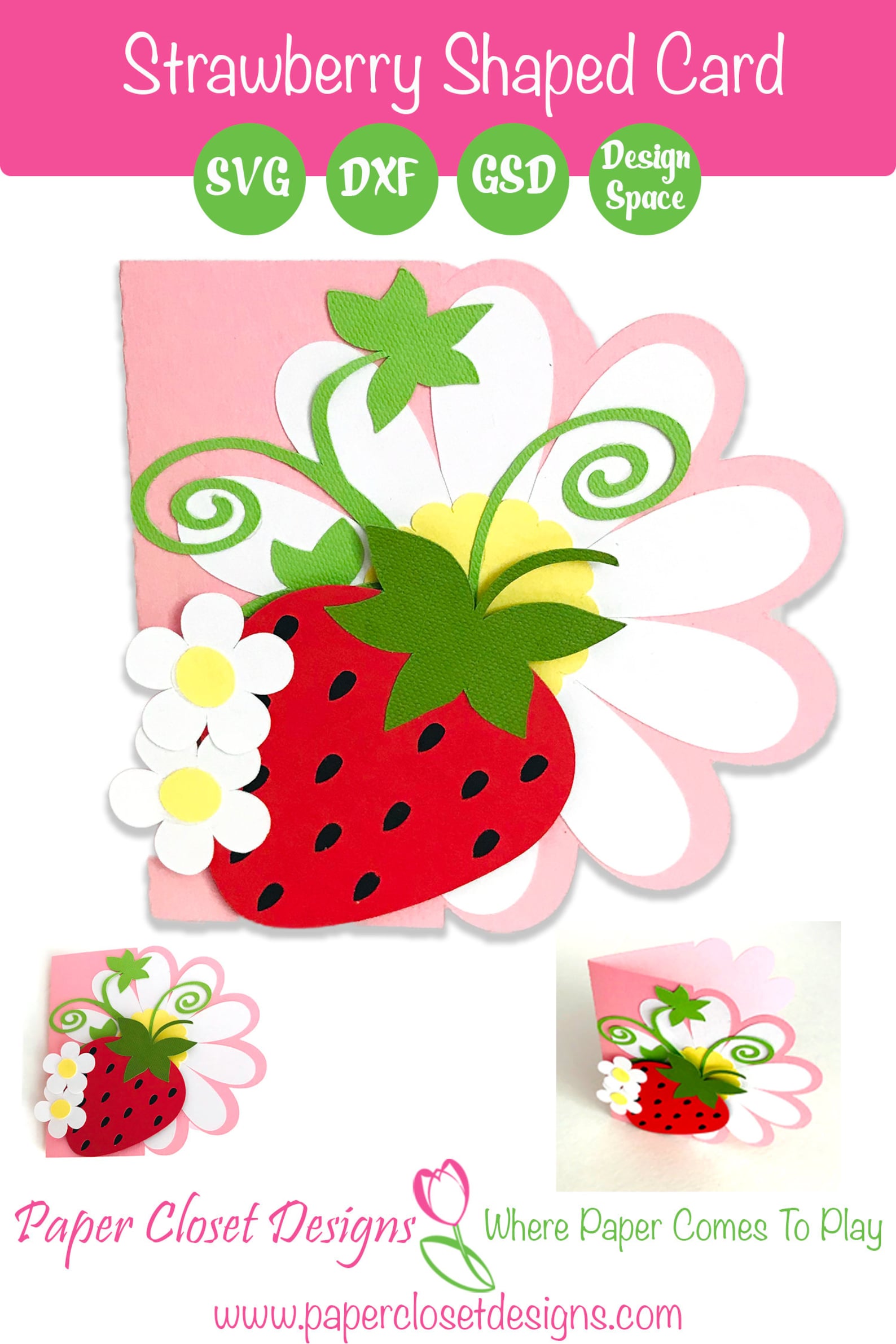 Strawberry Shaped Card SVG for Cricut and Silhouette - Etsy Canada