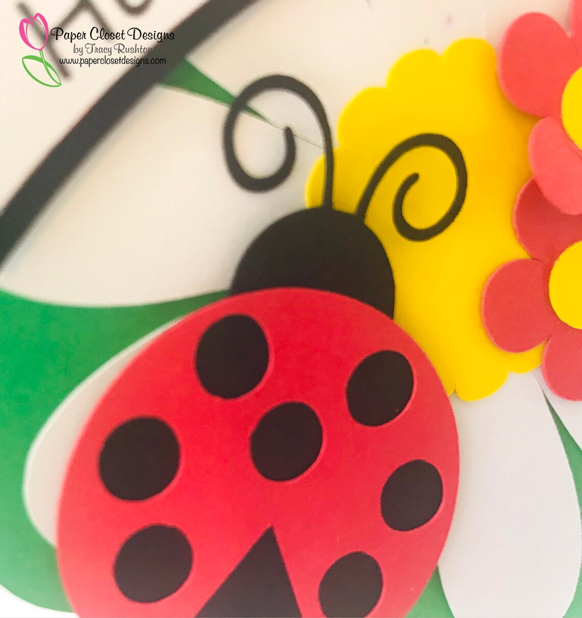 Ladybug Card SVG, 3D Floral Spring Card Template (digital Download ...