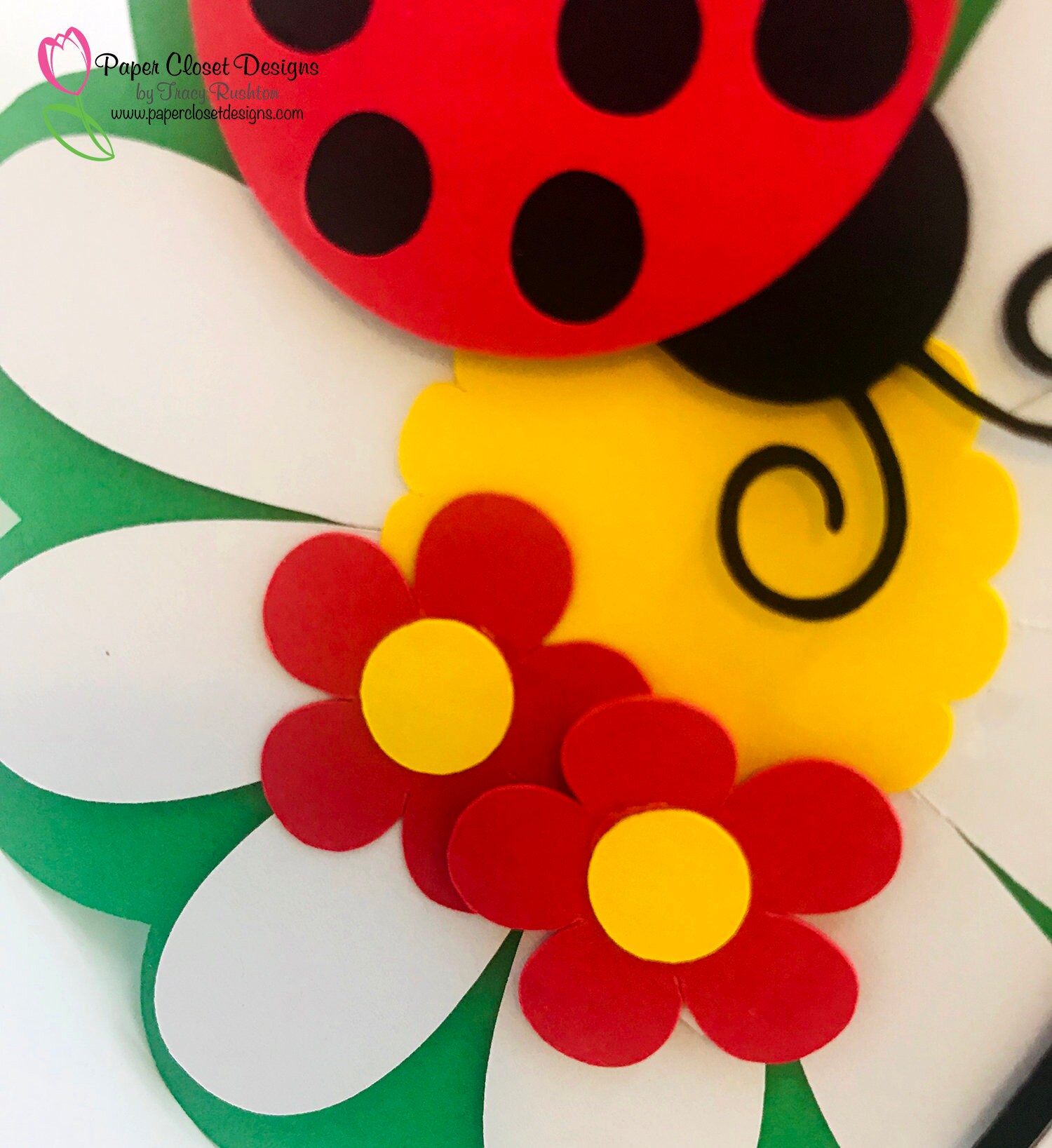 Ladybug Card SVG, 3D Floral Spring Card Template (digital Download ...
