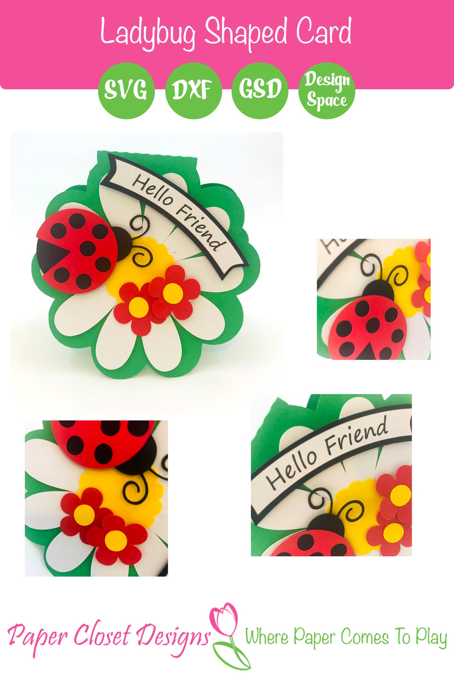 Ladybug Shaped Card SVG for Cricut and Silhouette SVG Card - Etsy Canada