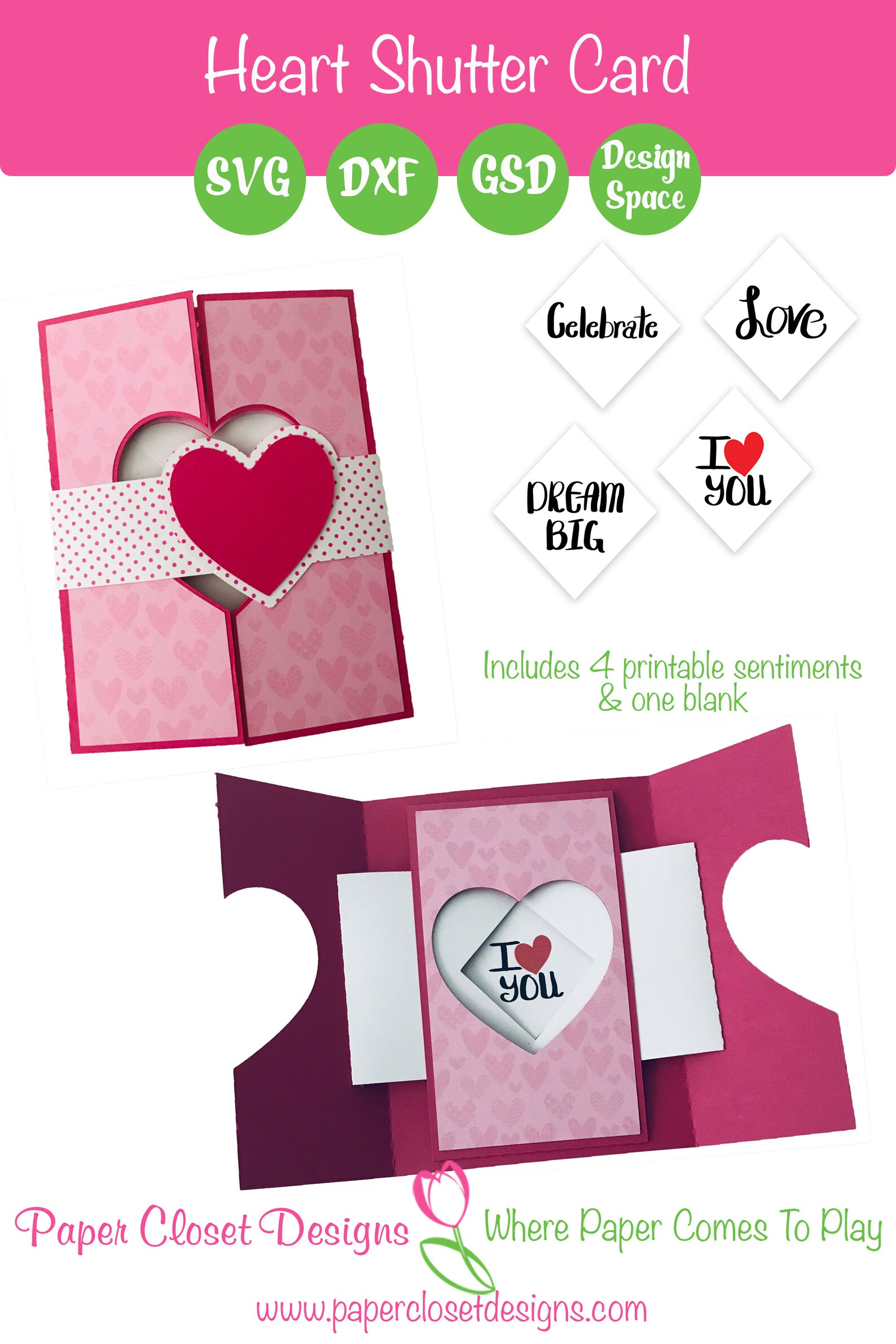 Heart Shutter Card SVG Cricut SVG Silhouette SVG Card - Etsy