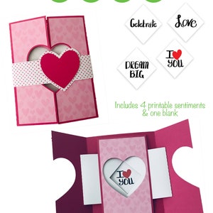 Heart Shutter Card SVG, Cricut SVG, Silhouette SVG, Card Template - Etsy UK