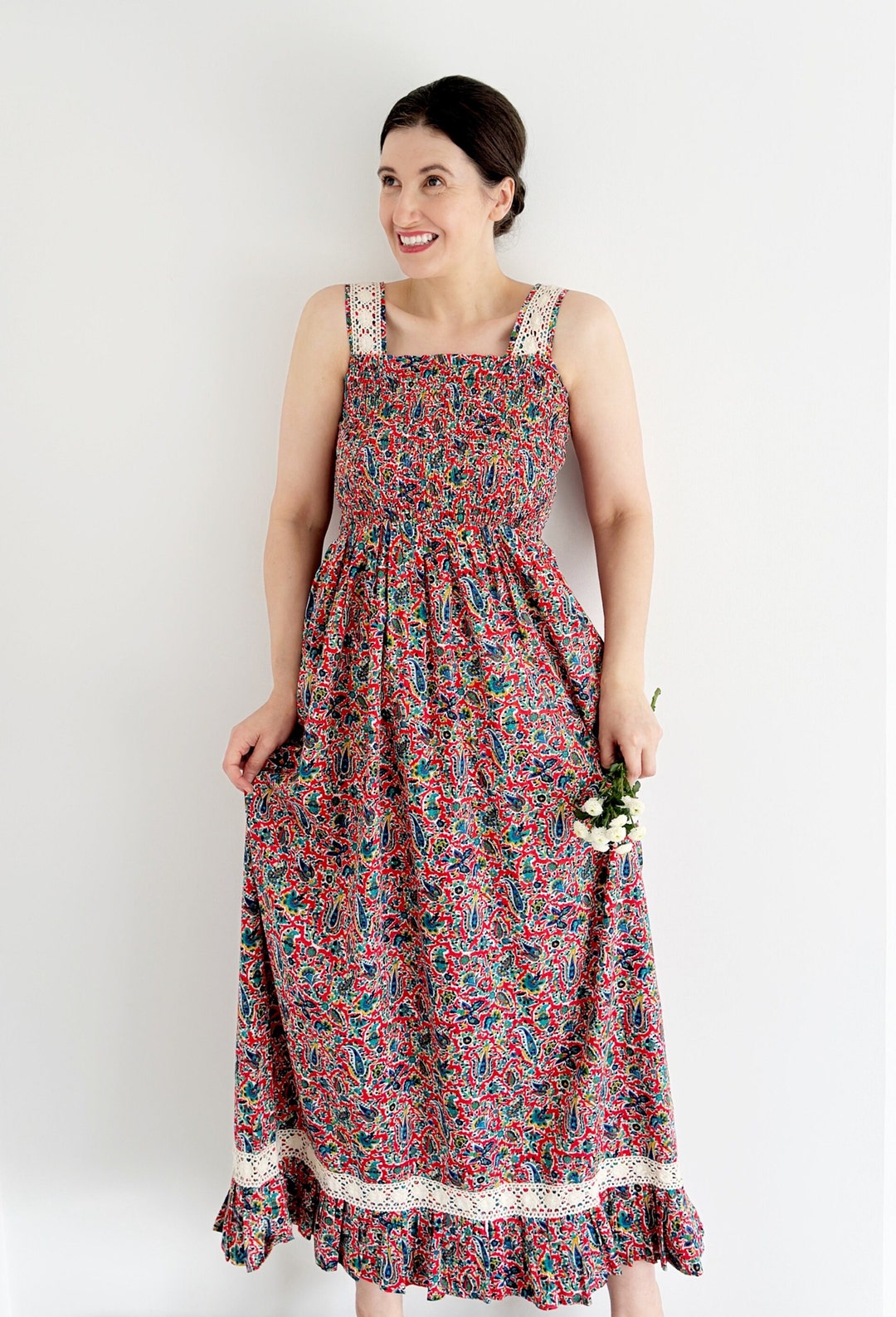 Vintage Handmade Boho 70s Maxi Dress UK 8 Vintage Summer Festival ...