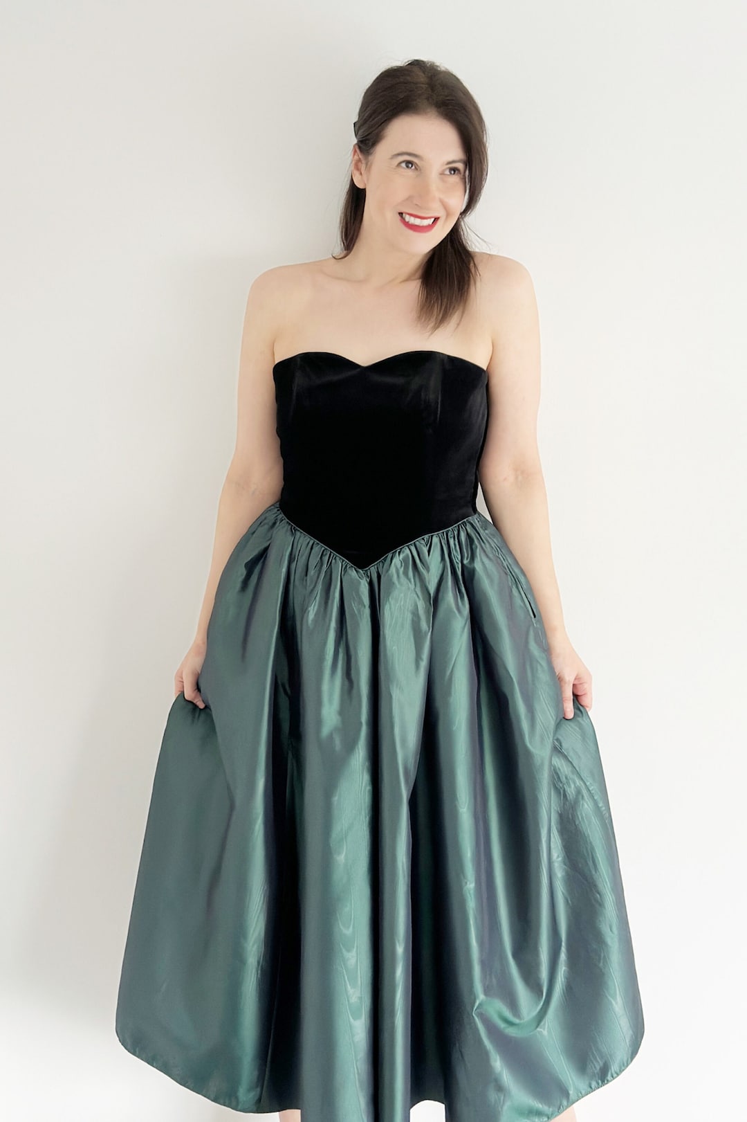 Vintage Laura Ashley Dress UK 14 Today Vintage Christmas Black Velvet ...