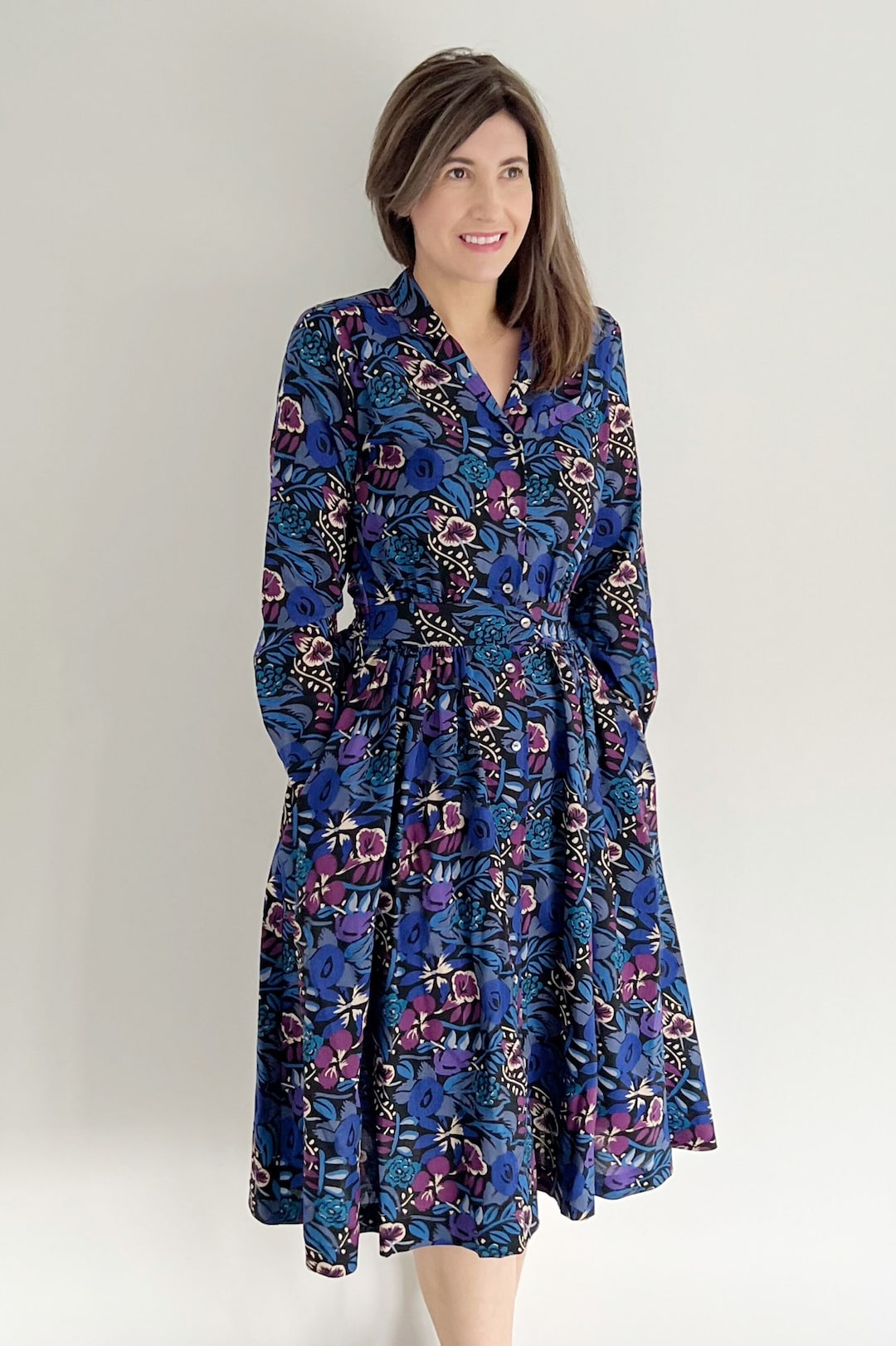 Vintage Liberty London Dress UK 10 Autumn Winter Floral Woollen Liberty ...