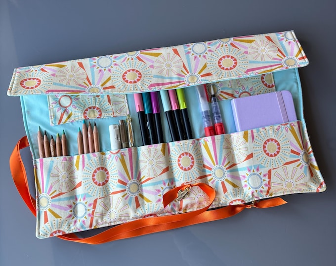 Handmade Pencil Roll, Artist Brush Roll, Artist Pencil Roll, Roll up ...