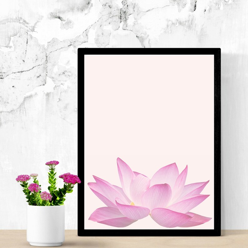Pink Lotus Digital Download Office Printable Pink Lotus - Etsy