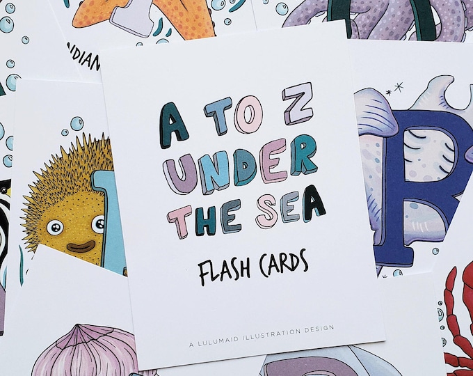 A to Z Under the Sea Alphabet Illustrated Flash Cards - Etsy