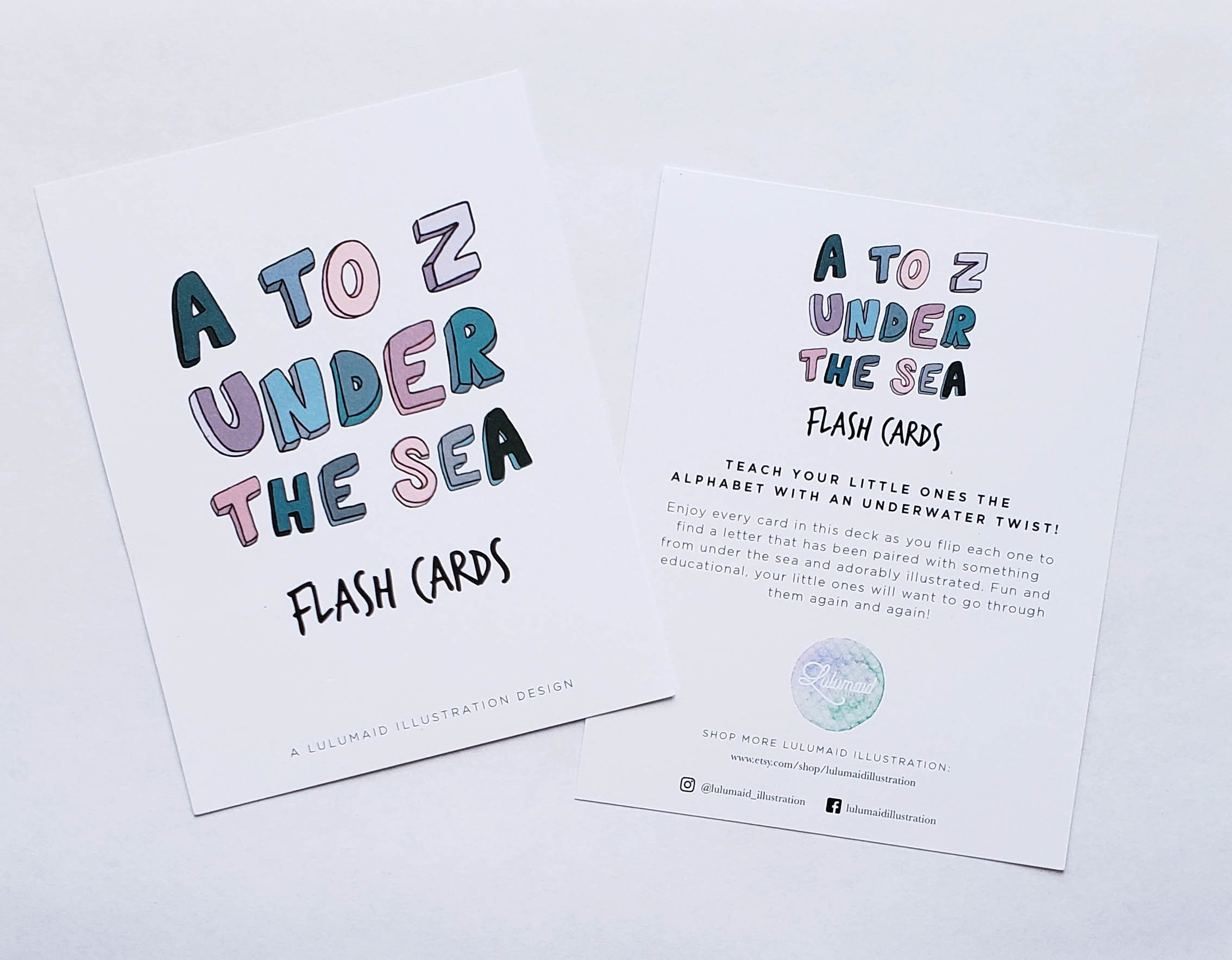 A to Z Under the Sea Alphabet Illustrated Flash Cards - Etsy