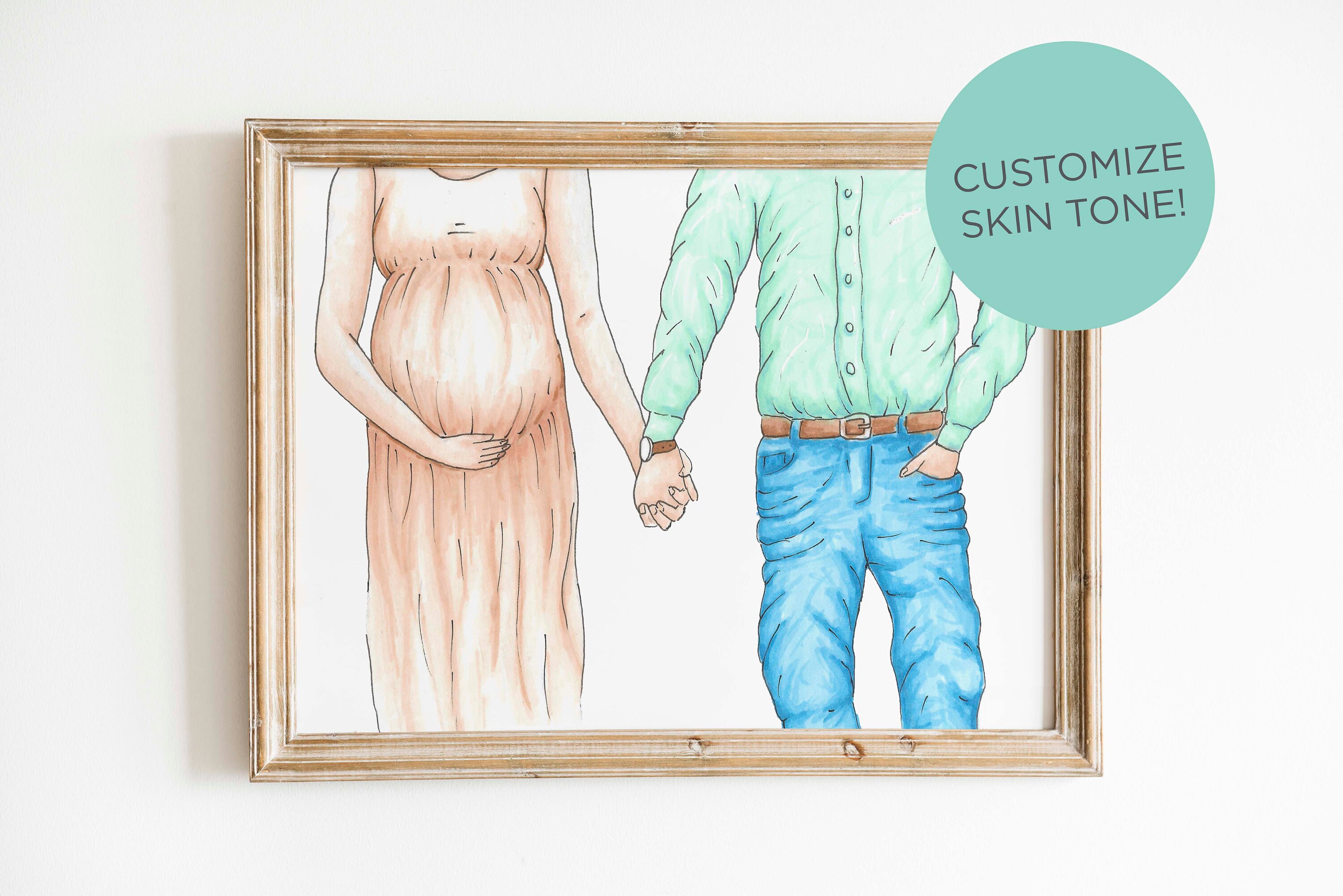 Baby Bump Pregnancy Illustration Art Print - Etsy Australia