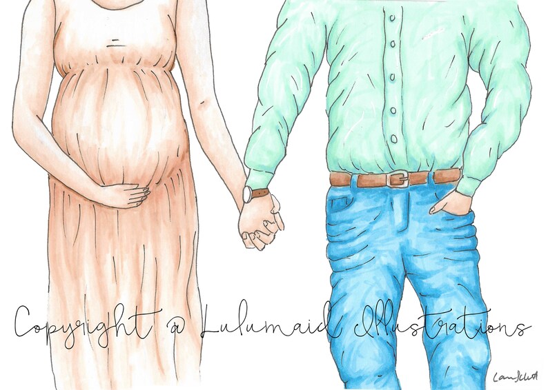 Baby Bump Pregnancy Illustration Art Print - Etsy