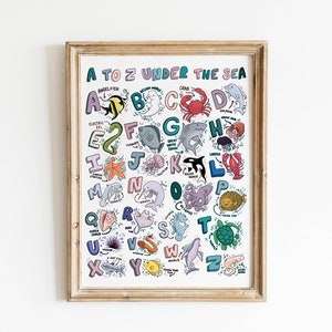 A to Z Under the Sea Alphabet Illustration Art Print - Etsy